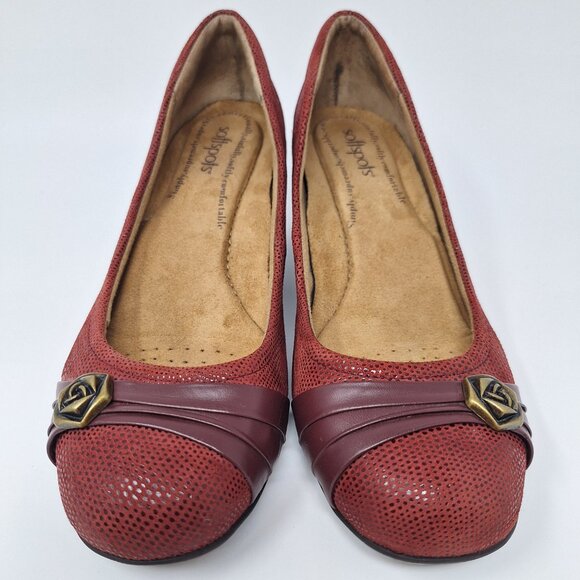 Softspots | Shoes | Womens Softspots Leather Flower Accent 225 Heel ...